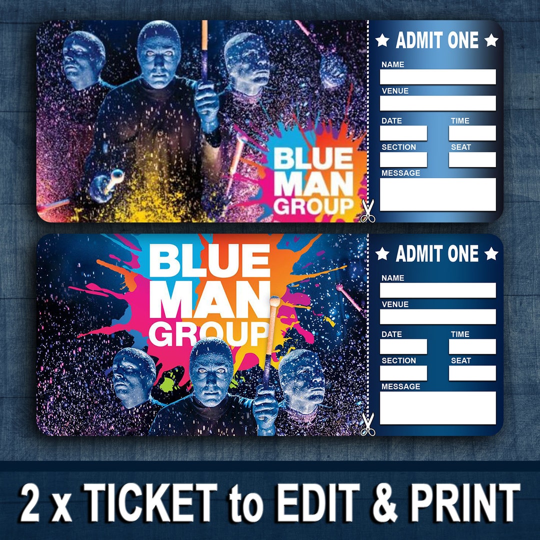 Blue Man Group Printable Broadway West End Surprise Tickets, Blue Man ...