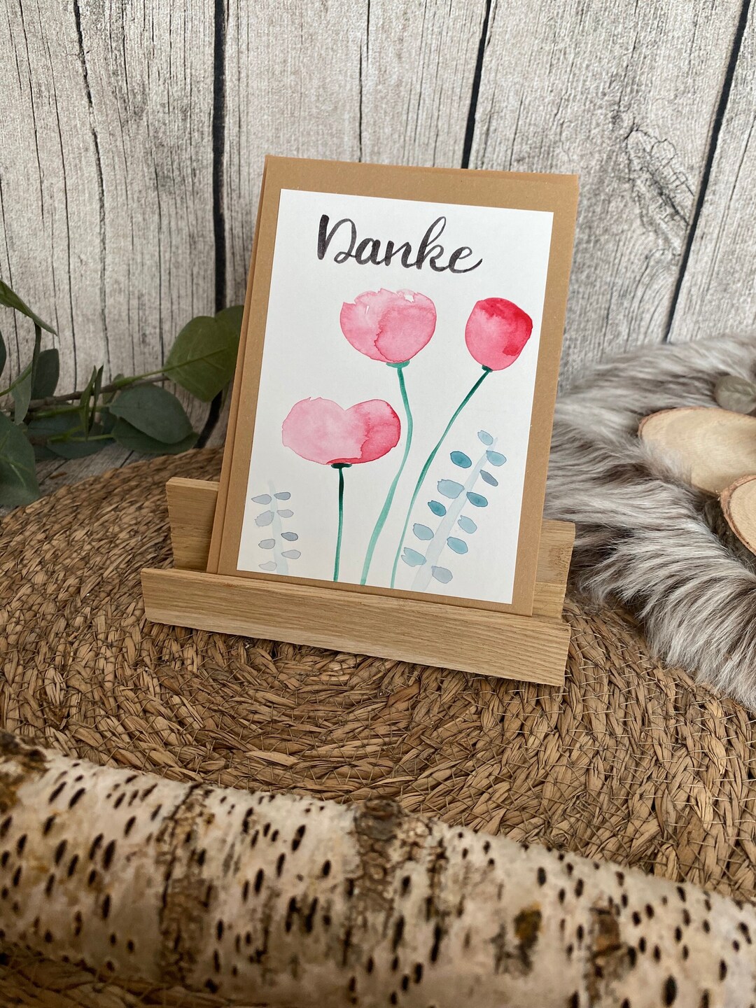 Thank You Card Hand-painted Map Watercolor Card Card - Etsy