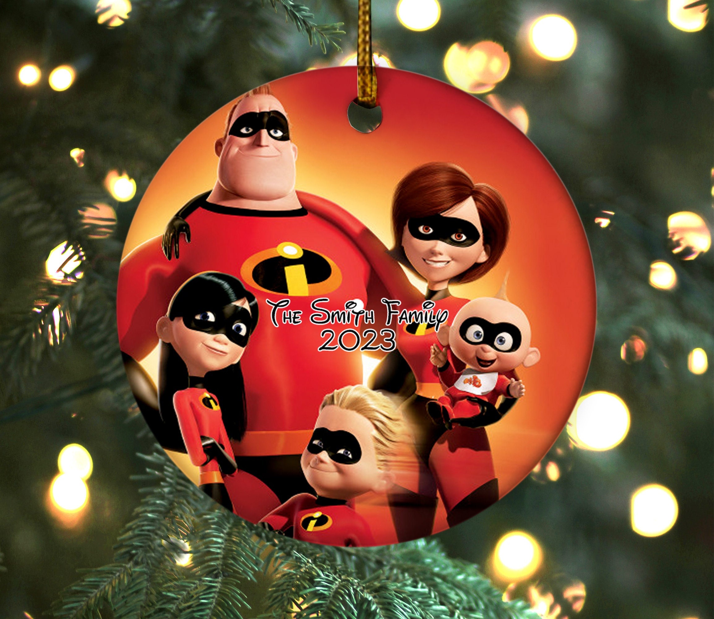 Personalized Incredibles Disney Christmas Ornament