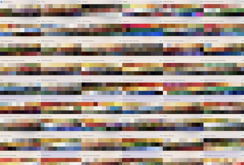 100 Master’s Color Palettes, Procreate Color Palette Bundle, Color ...
