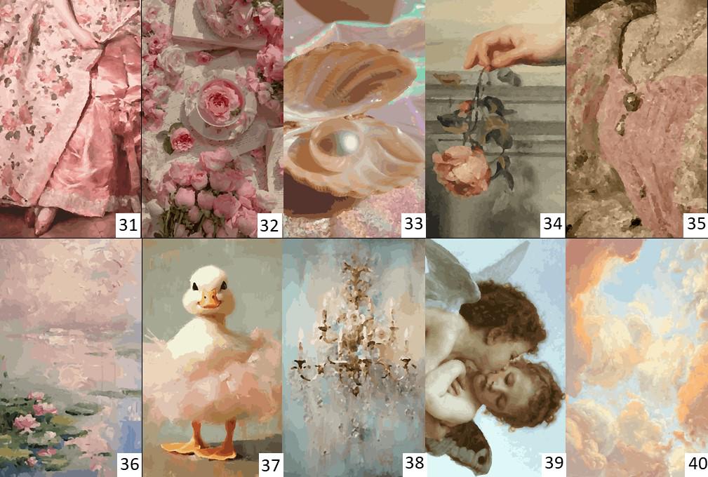 Coquette Paint by Number Bundle | 50 Digital Coloring Pages for Adults ...