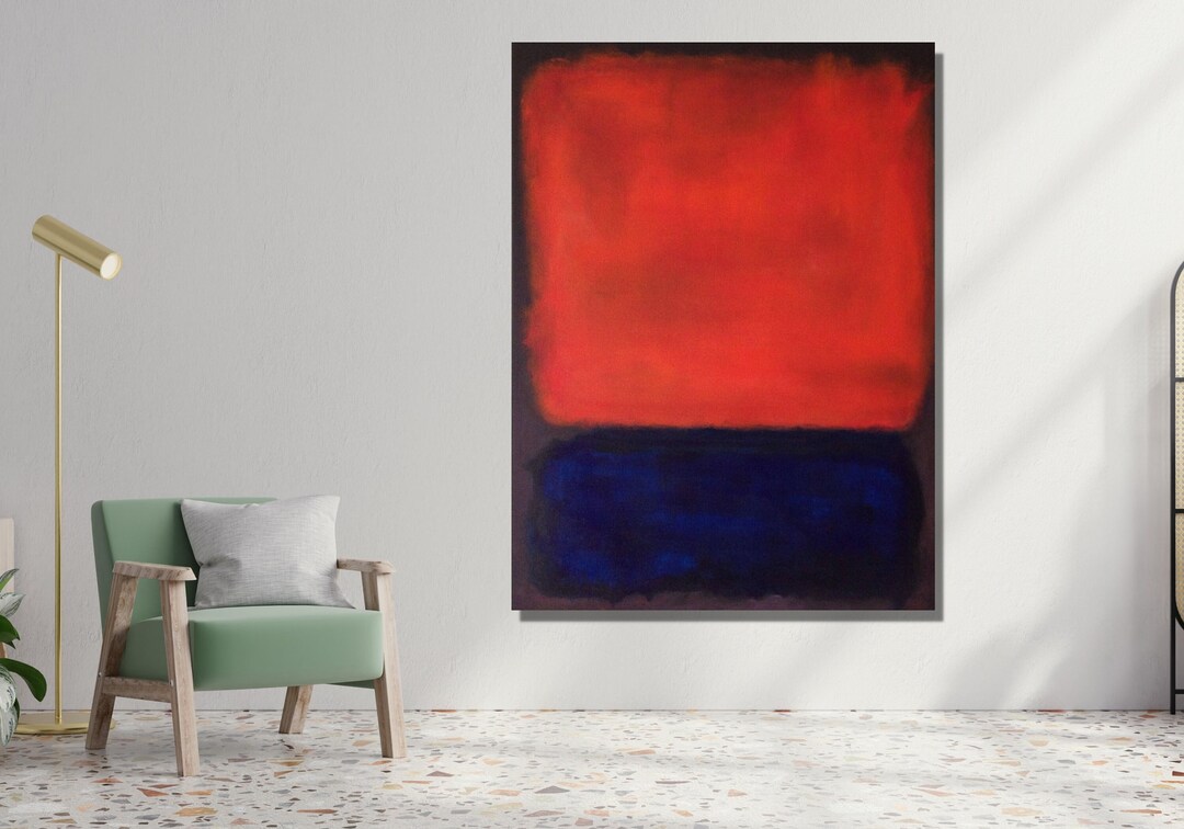 Number 14 Poster, Mark Rothko Canvas, Red and Blue Wall Art Design ...