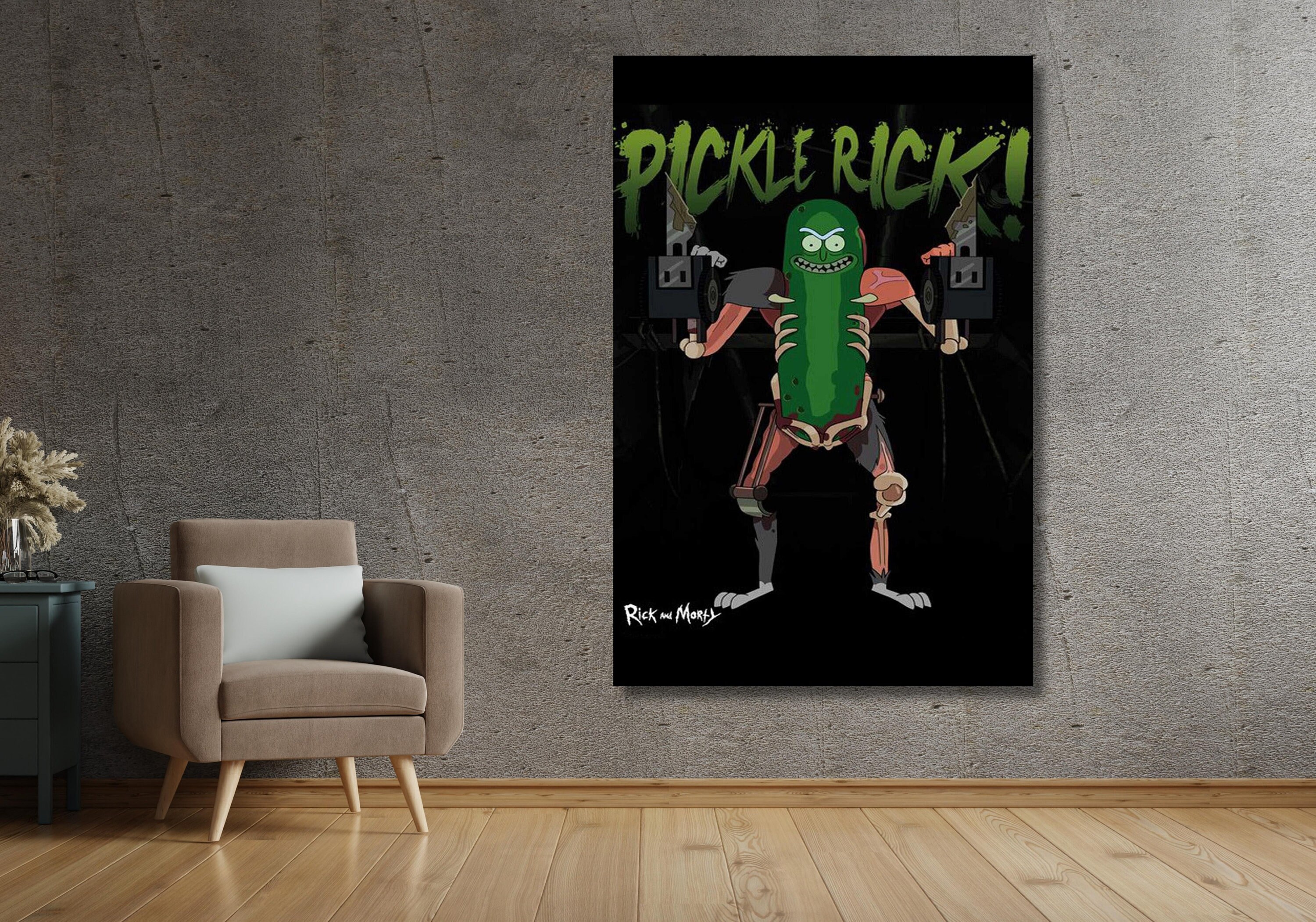 Pickle Rick Poster, Rick and Morty Print,rick and Morty Canvas Wall Art ...