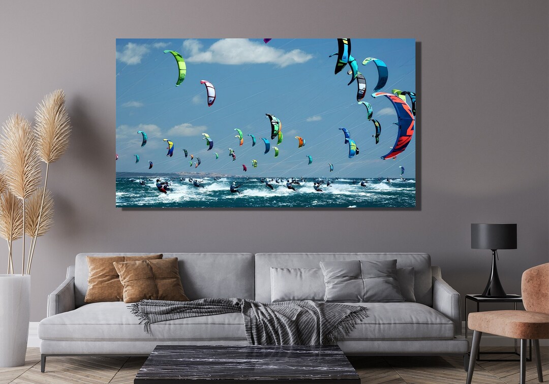 Kite Surfing Wall Art ,kiteboarding Canvas Poster,windsurfing Design ...