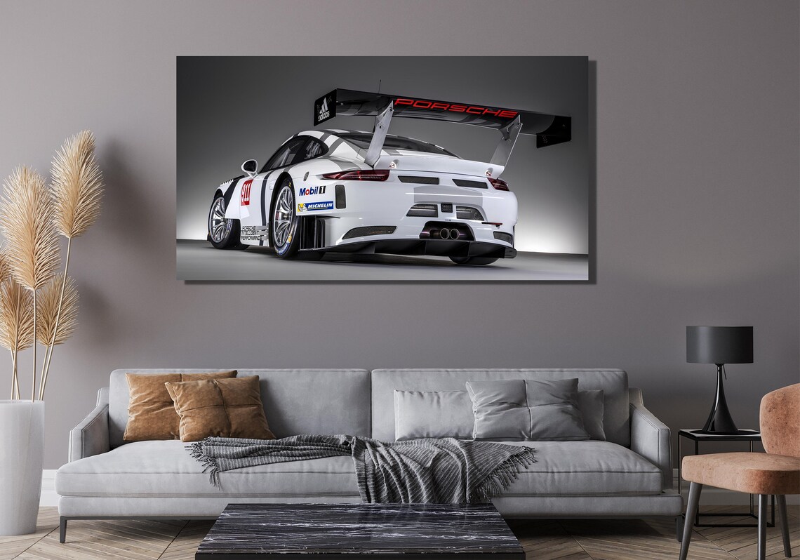 Porsche Canvas Poster,white Porsche Canvas Wall Art Design,poster Print ...