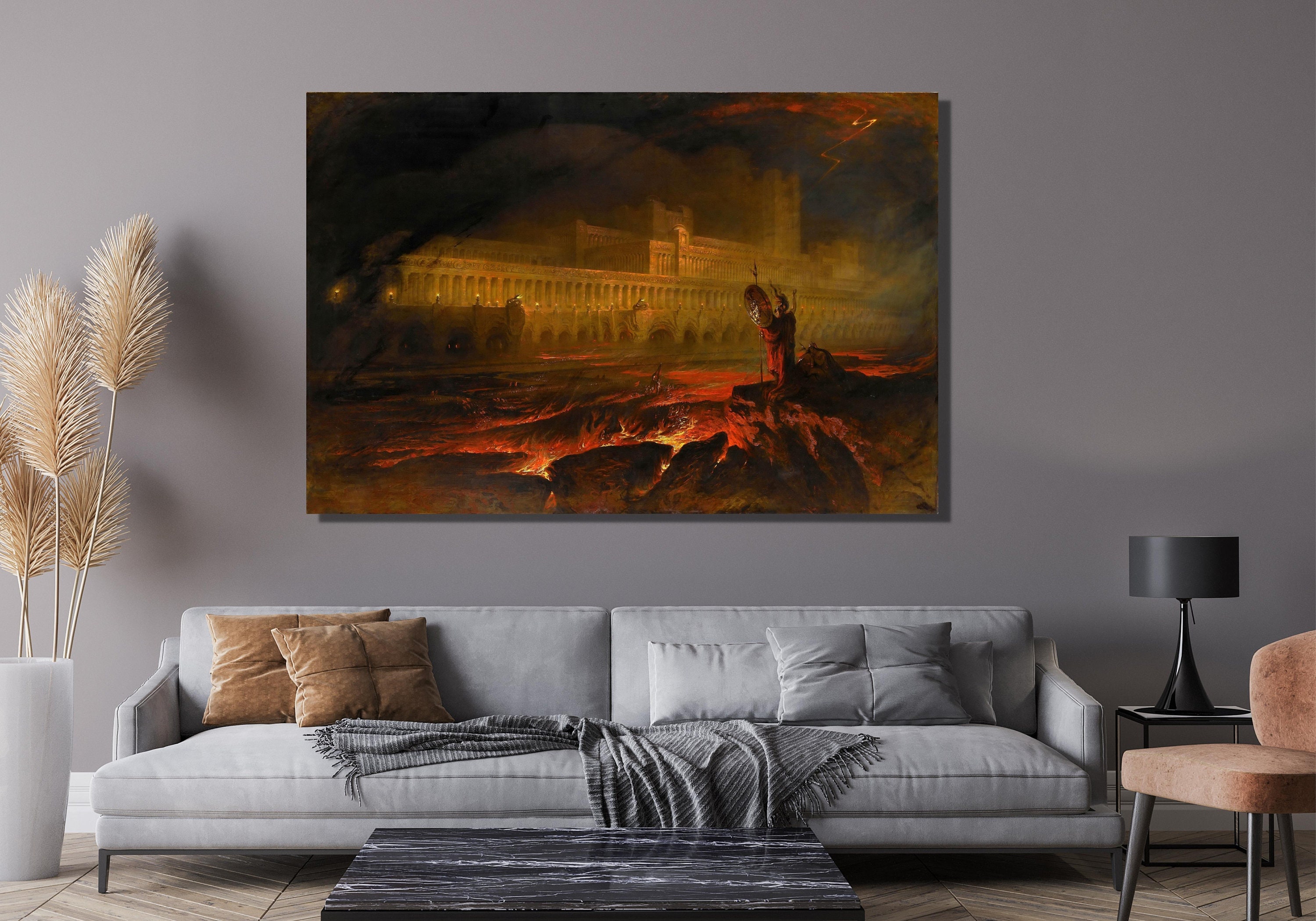 Pandemonium by John Martin Canvas, Louvre 1841 Wall Art Design,poster ...