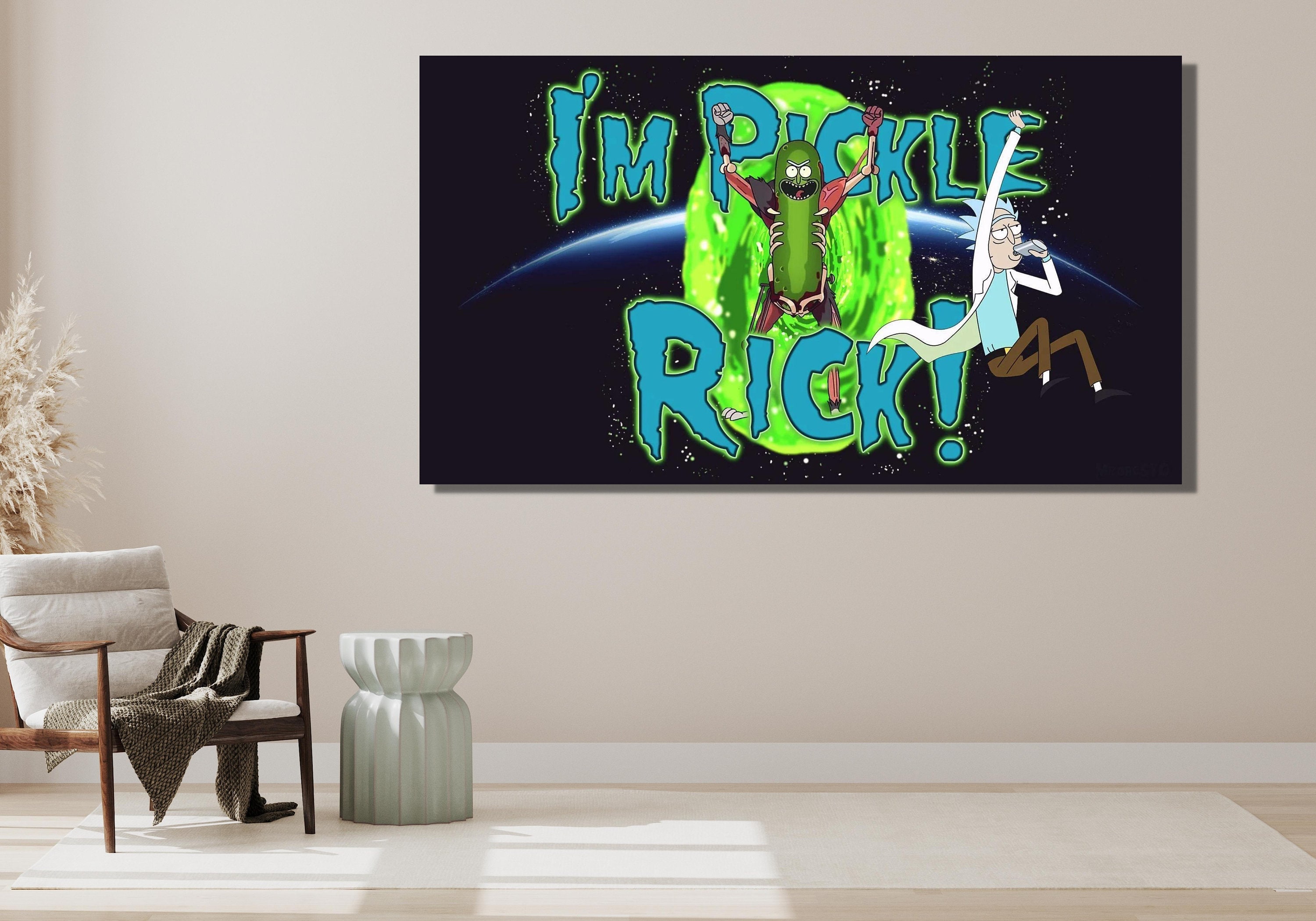 Pickle Rick Poster Rick and Morty Printrick and Morty Canvas - Etsy