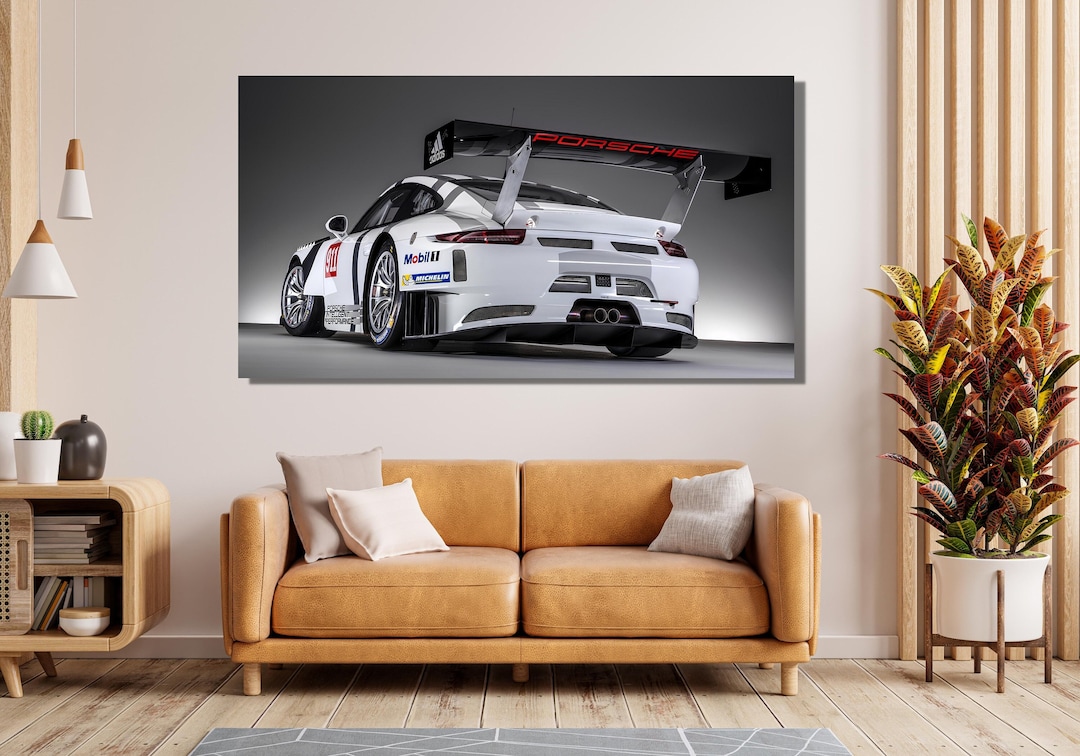 Porsche Canvas Poster,white Porsche Canvas Wall Art Design,poster Print ...