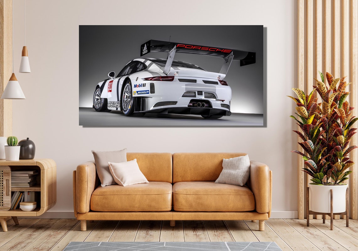 Porsche Canvas Poster,white Porsche Canvas Wall Art Design,poster Print ...