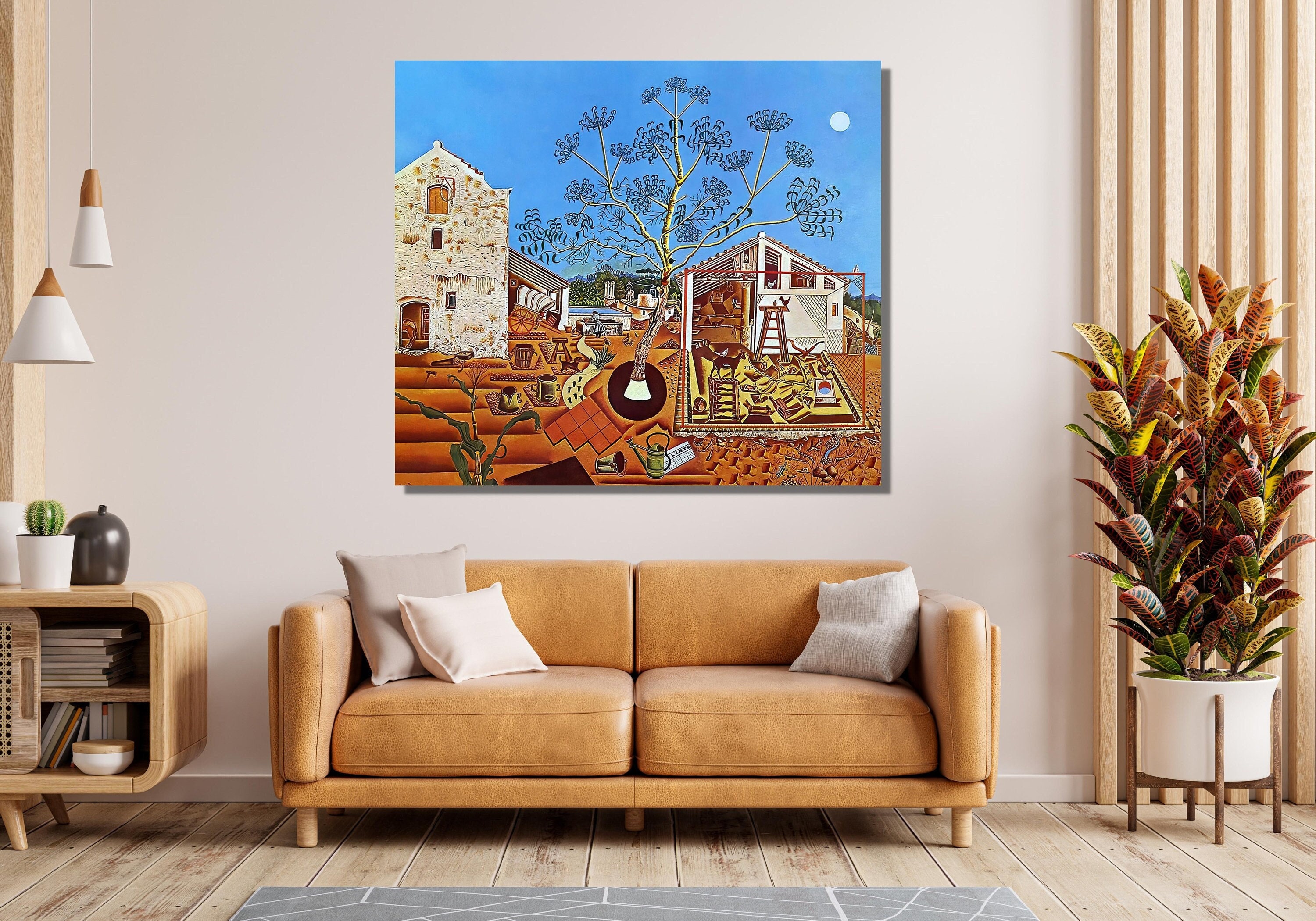 The Farm Canvas Poster, Joan Miro Canvas Print Wall Art Design Cubism ...