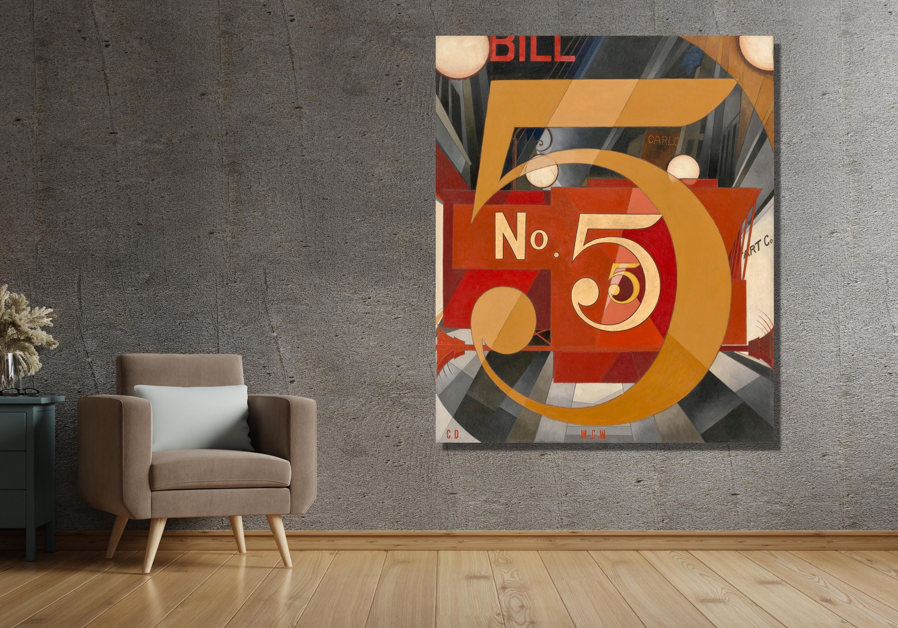 I Saw the Figure 5 in Gold Canvas Poster,charles Demuth Wall Art Design ...