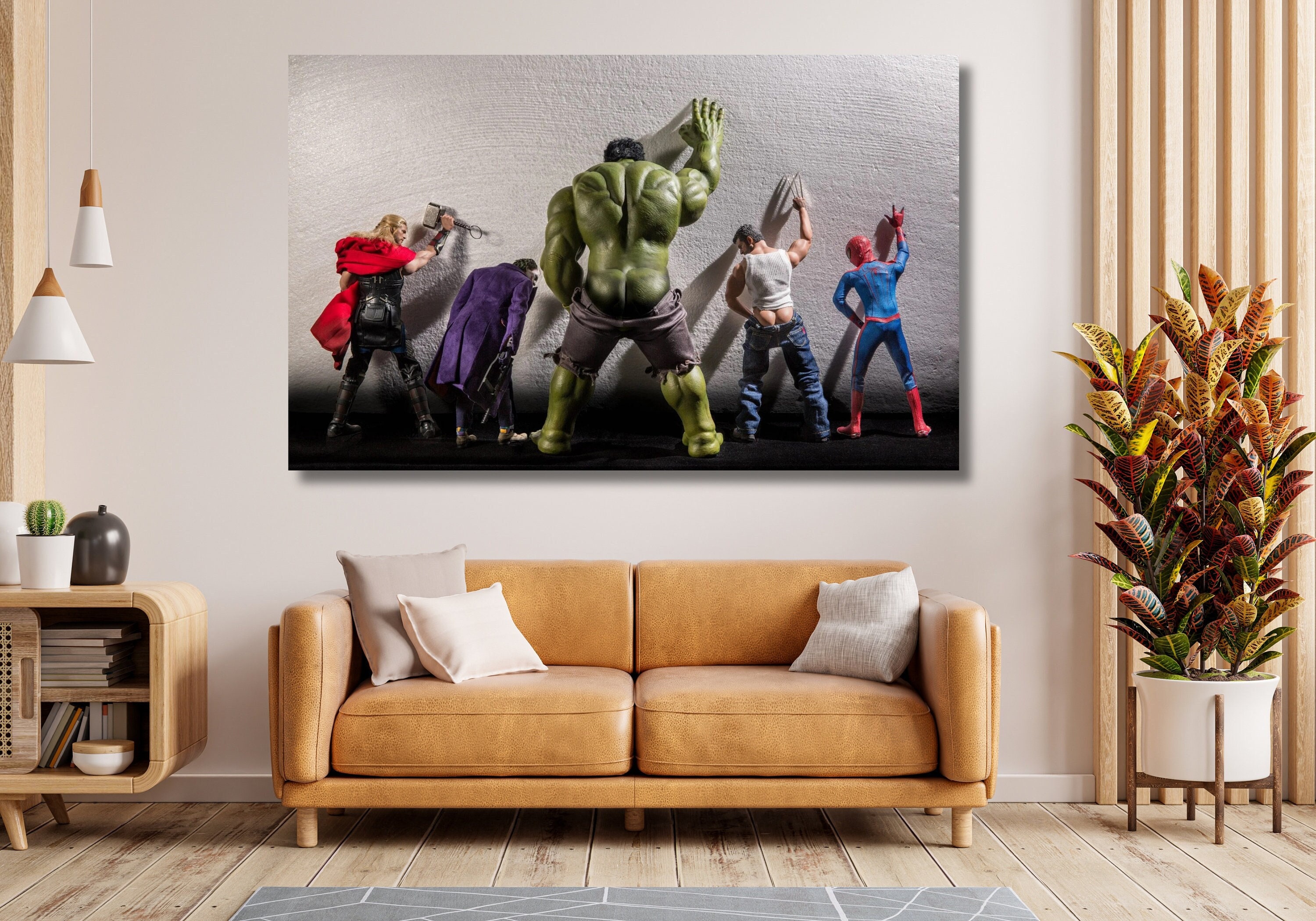 Marvel Heroes Toilet Canvas Print,avengers Poster,canvas Wall Art ...