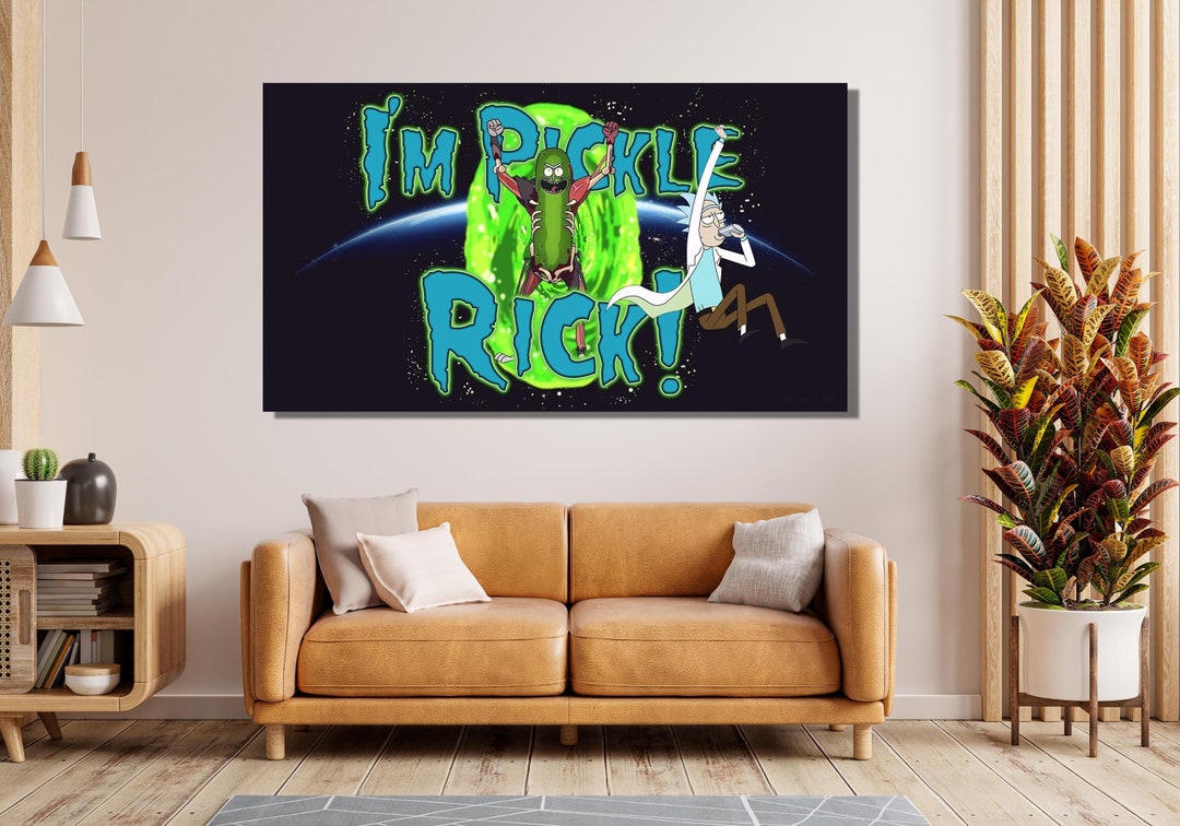 Pickle Rick Poster Rick and Morty Printrick and Morty Canvas - Etsy