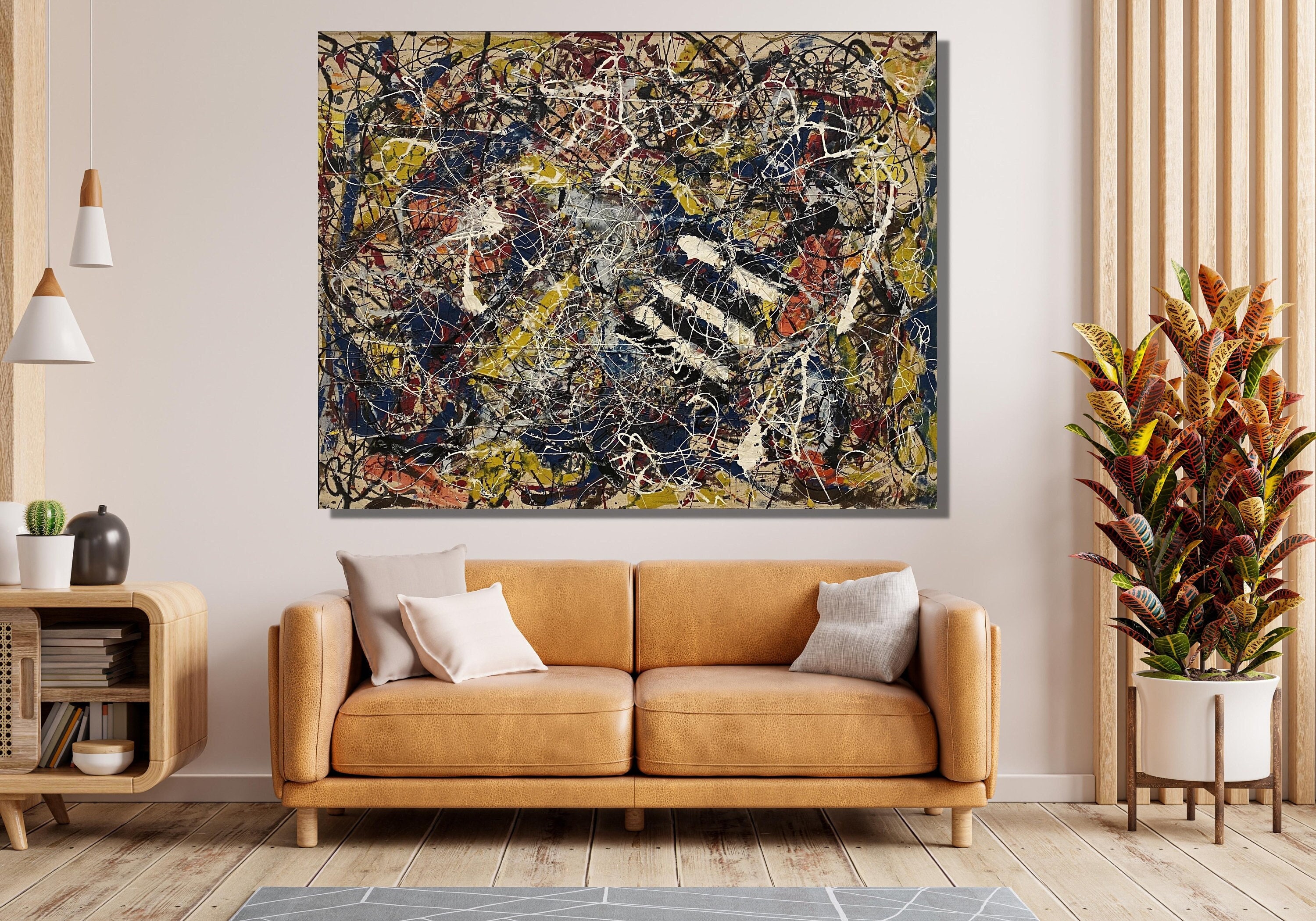 Number 17A Print Wall Art Design Jackson Pollock Canvas - Etsy