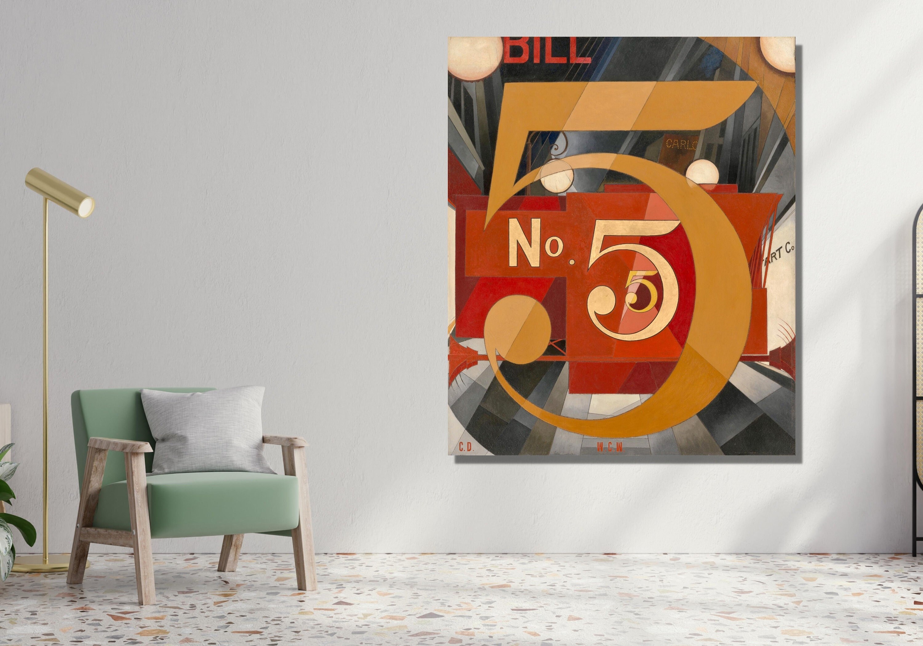 I Saw the Figure 5 in Gold Canvas Poster,charles Demuth Wall Art Design ...