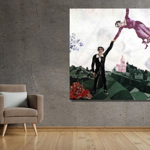 The Promenade by Marc Chagall Canvas Poster, Cubism Print Wall Art ...