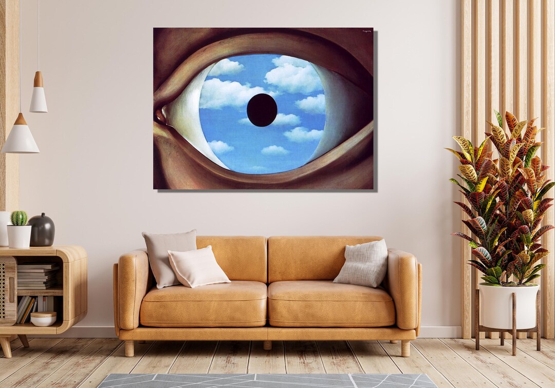Rene Magritte Canvas Wall Art, the False Mirror Print Design,poster ...