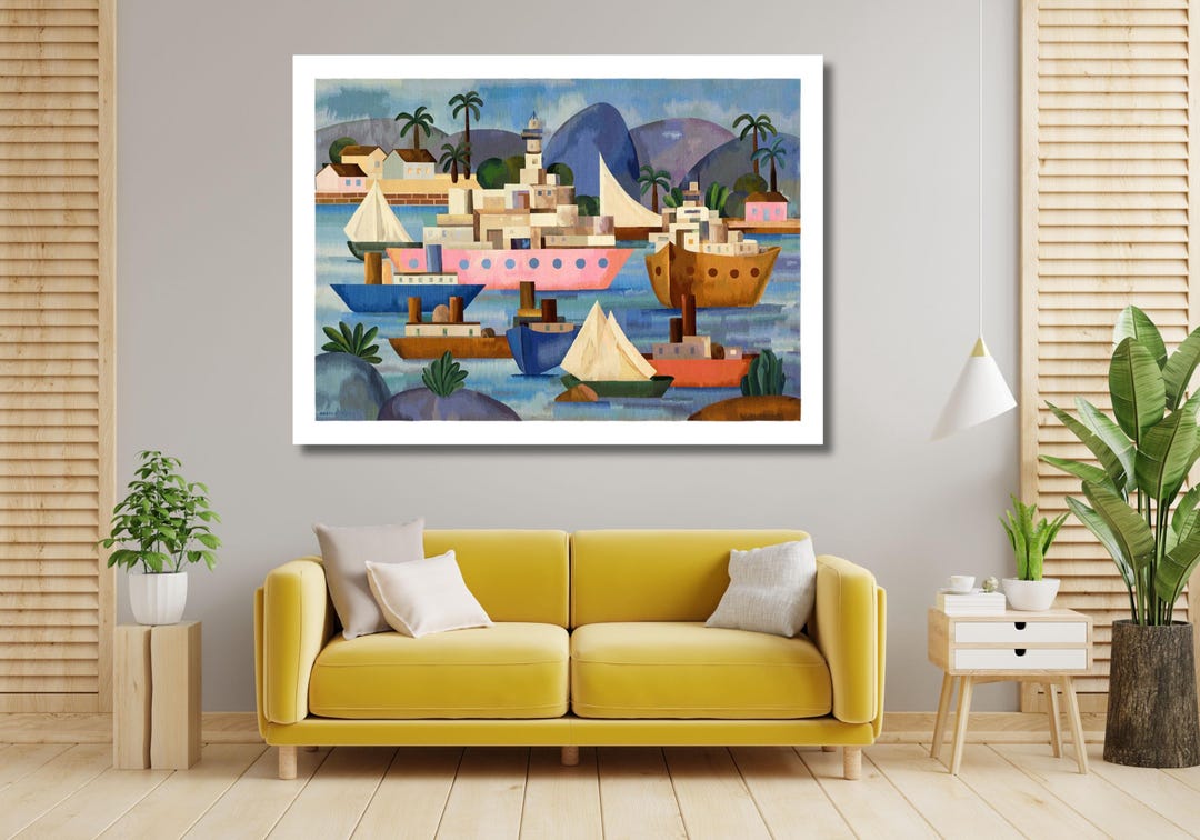 O Porto by Tarsila Do Amaral Canvas Wall Art, Brazilian Modernism Print ...