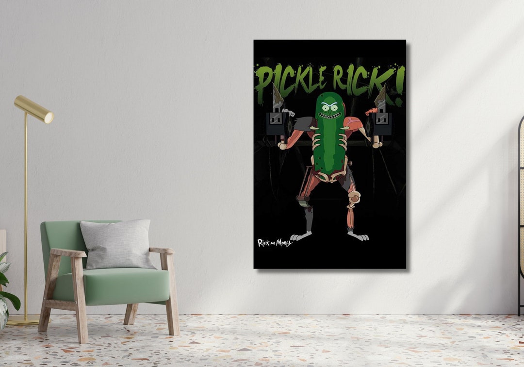 Pickle Rick Poster, Rick and Morty Print,rick and Morty Canvas Wall Art ...