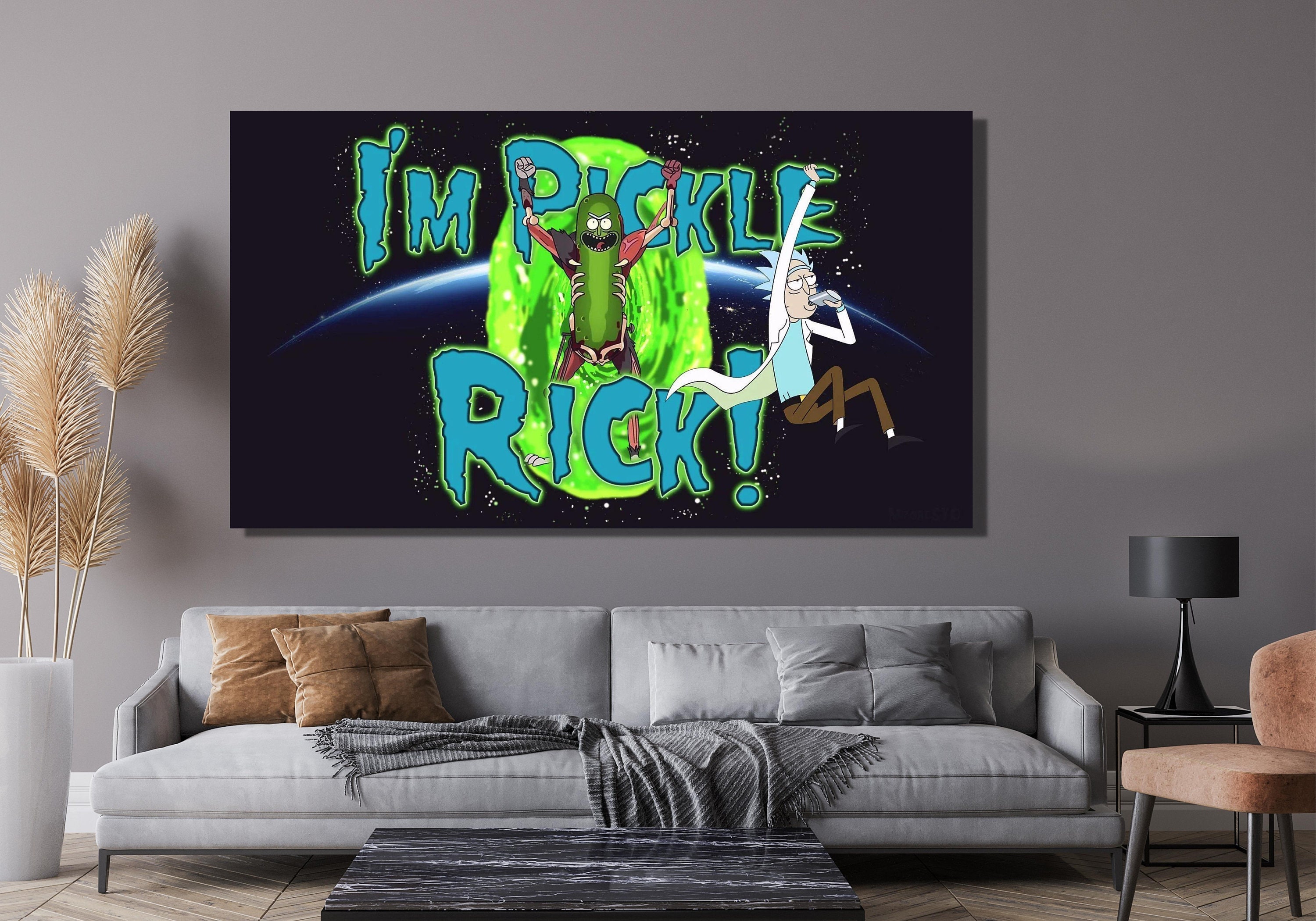 Pickle Rick Poster Rick and Morty Printrick and Morty Canvas - Etsy