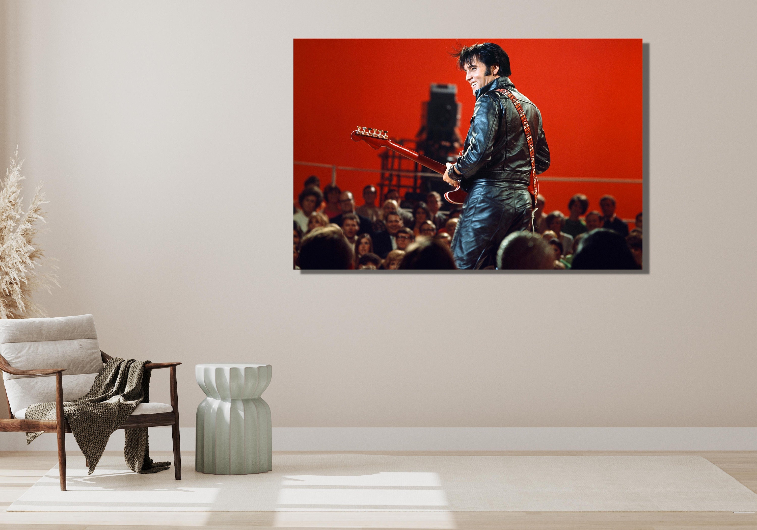 Elvis Presley Canvas Poster, Elvis Presley Print Wall Art Design, Black ...