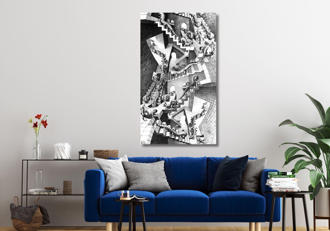 House of Stairs by Maurits Cornelis Escher Canvas Wall Art,surrealist ...