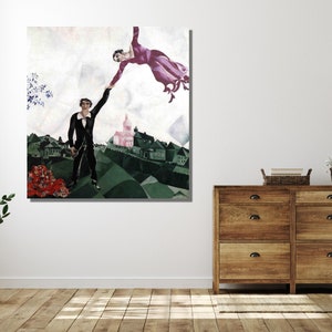 The Promenade by Marc Chagall Canvas Poster, Cubism Print Wall Art ...