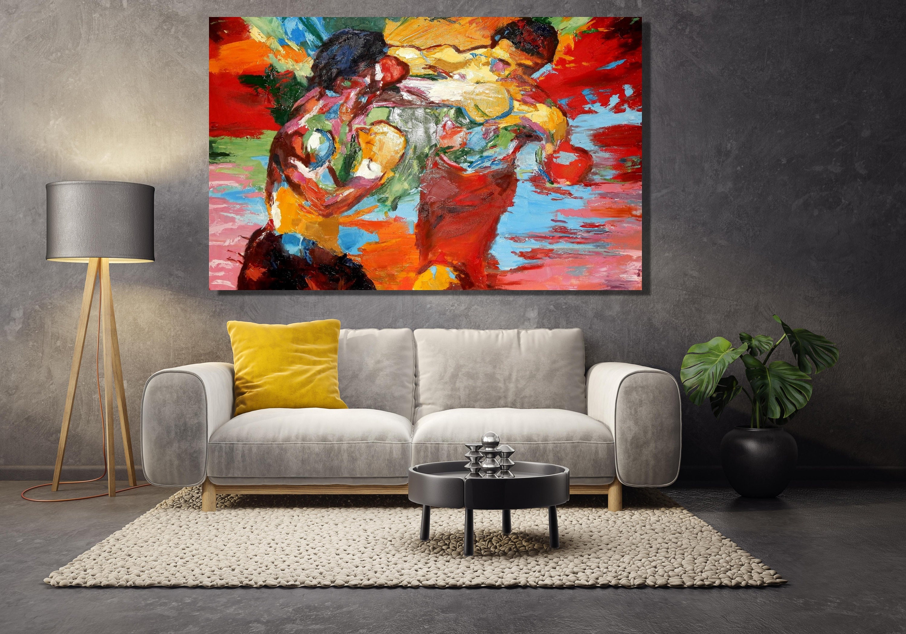 Rocky Balboa Vs Apollo Creed Boxing Match Canvas Wall Art Design, Rocky ...