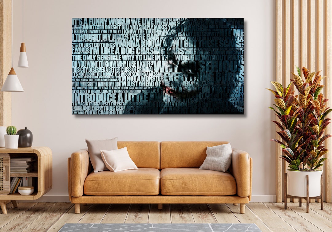Joker With Sentences Canvas Poster,movie Character Print Wall Art ...