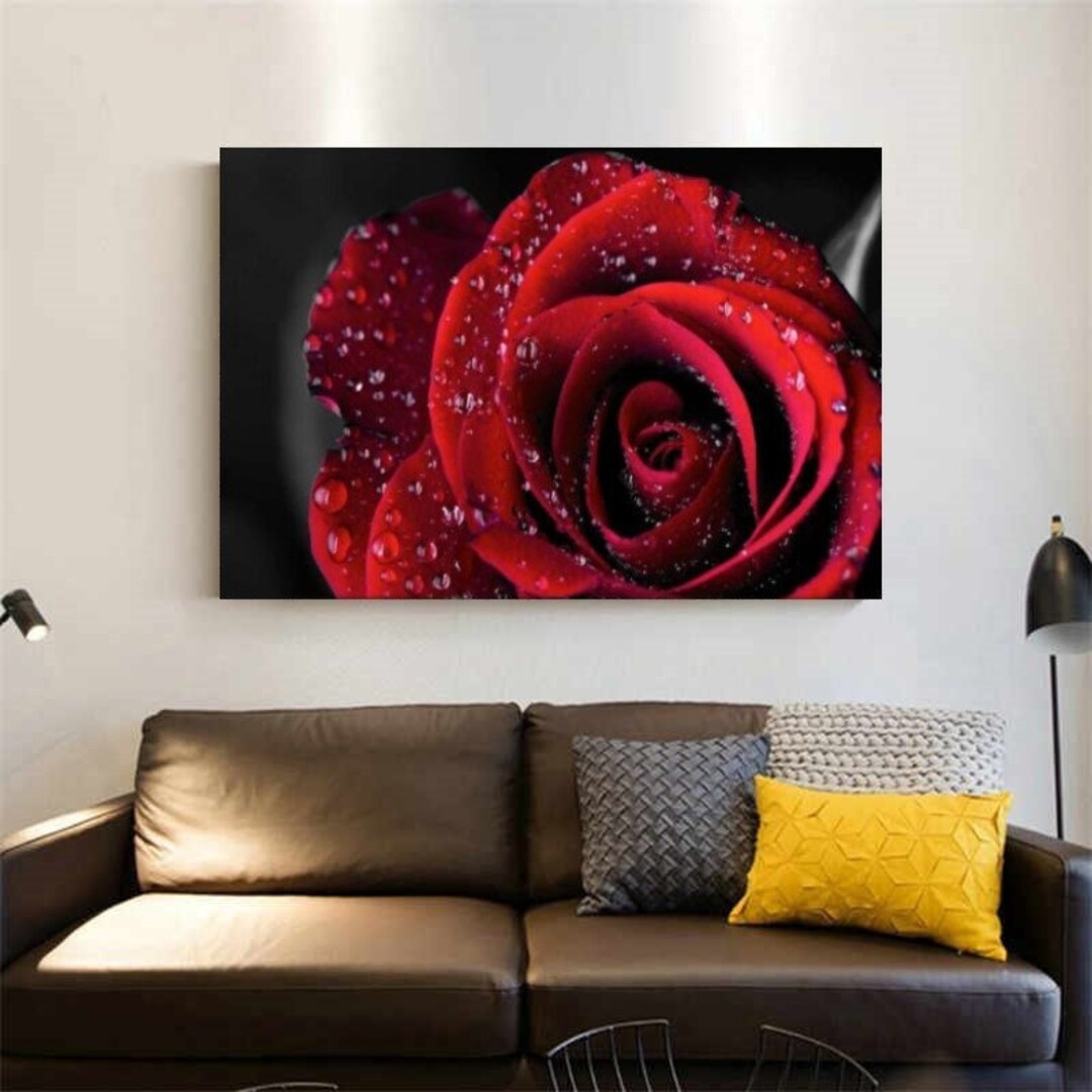 Red Rose Canvas, Flower Home Decor, Print Decor for Home,housewarming ...