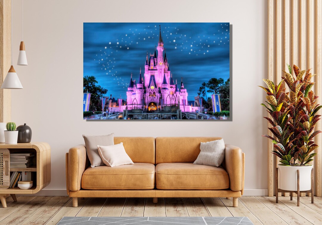 Disney Castle Canvas Wall Art Design Disney Magic Kingdom Poster Print ...
