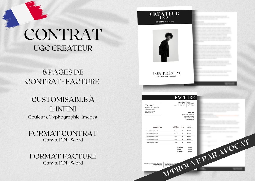 Contract CREATEUR UGC in French - Etsy
