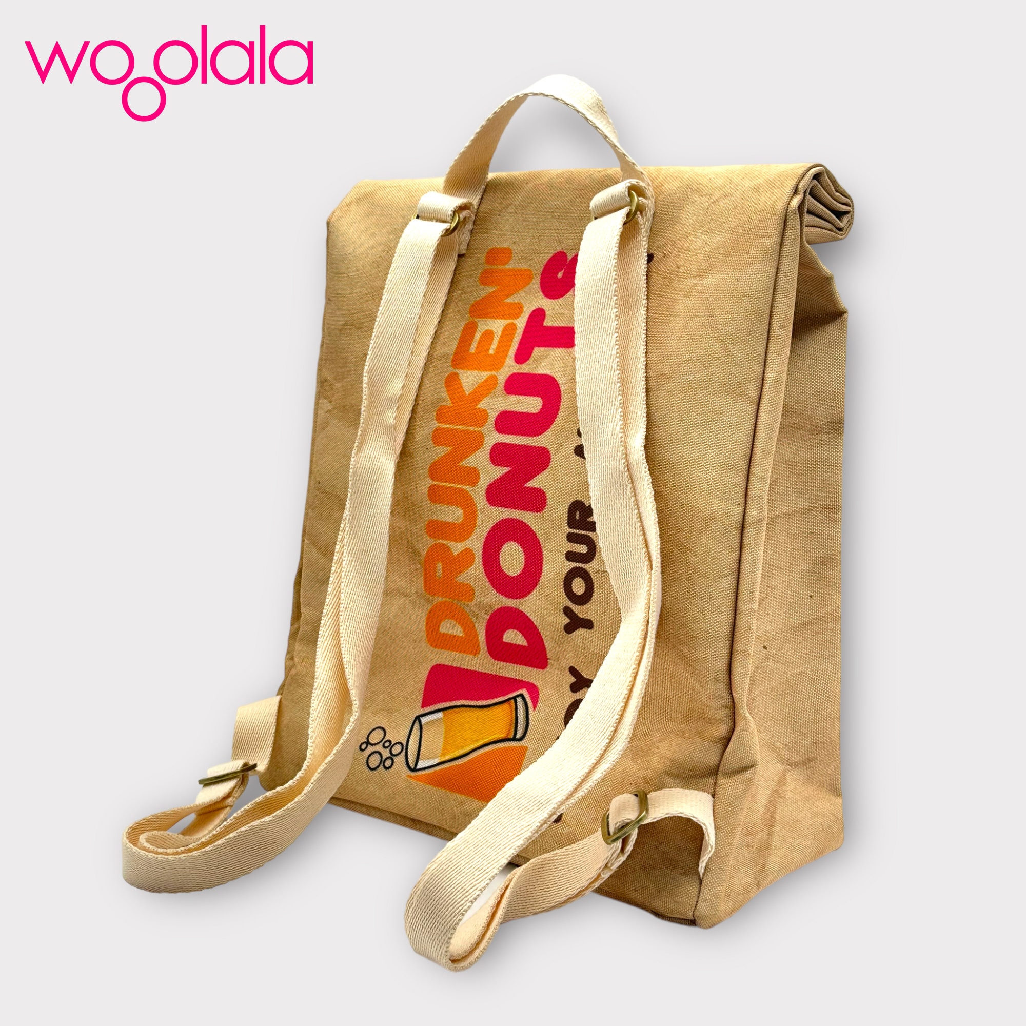 Quirky Dunkin Donuts Druken Doughnuts Backpack and Sling Crossbody Bag ...