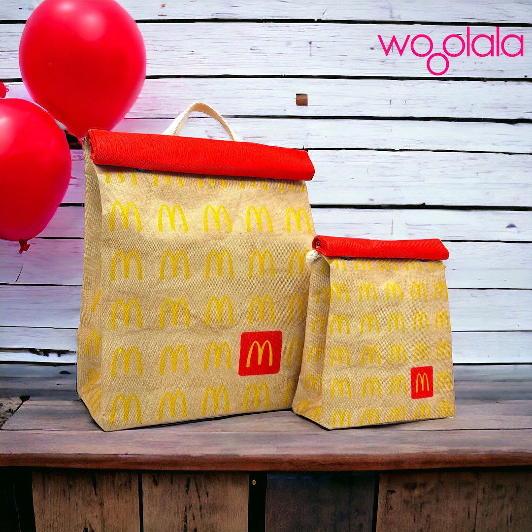 Quirky Mcdonald's Mac Fast Food Small Logo Backpack and Sling Crossbody ...