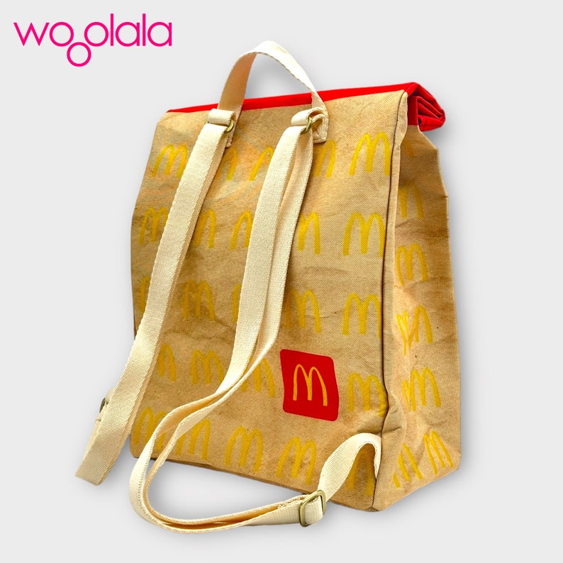 Quirky Mcdonald's Mac Fast Food Small Logo Backpack and Sling Crossbody ...