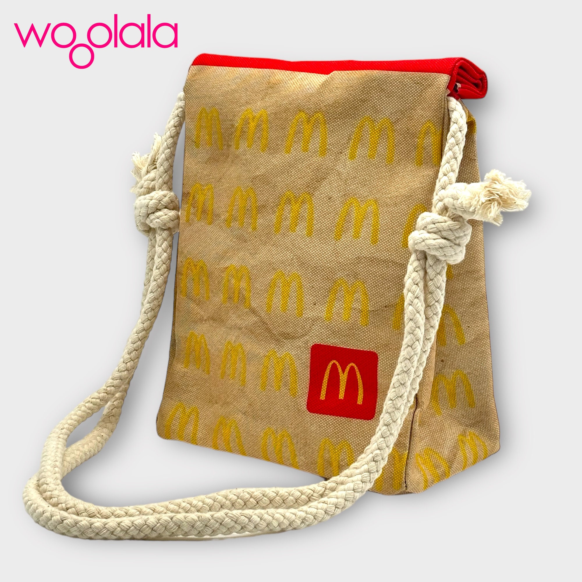 Quirky Mcdonald's Mac Fast Food Small Logo Backpack and Sling Crossbody ...