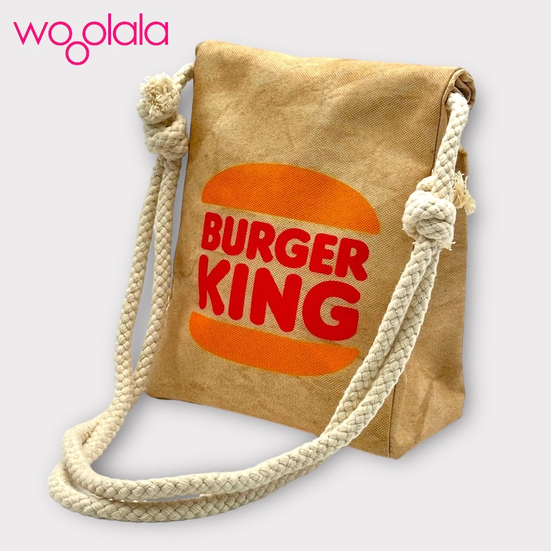 Quirky Burger King Fastfood Backpack and Sling Crossbody Bag for Man ...