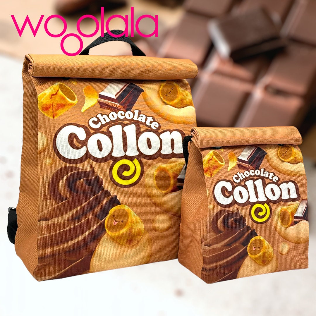 Quirky Collon Chocolate Biscuit Roll Backpack and Sling Crossbody Bag ...