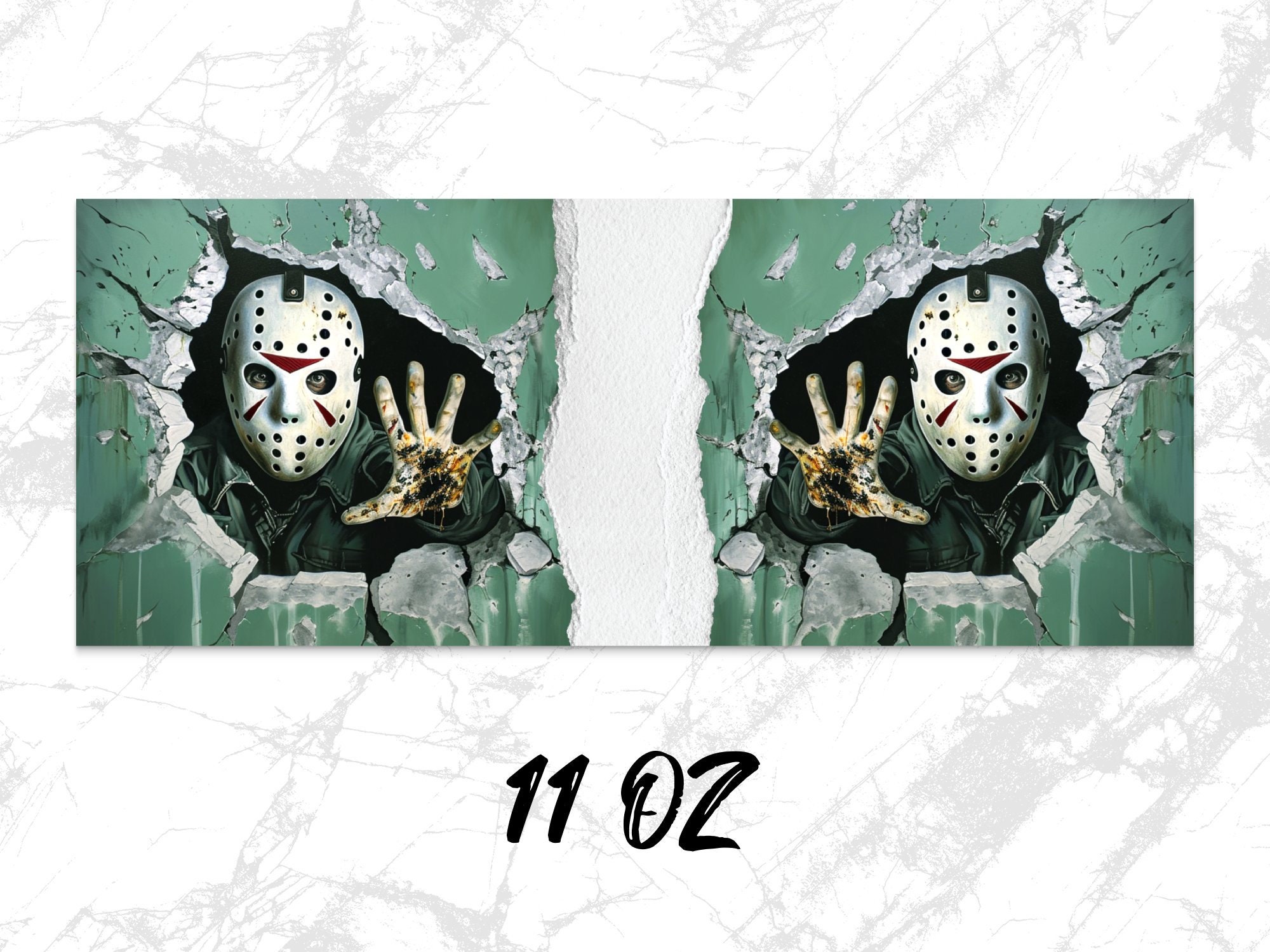3D Friday the 13th Jason Vorhees Mug Wrap, Horror Icon 11oz Mug ...
