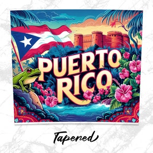 Puerto Rico Tumbler Wrap PNG, Coqui Frog, 20 Oz Skinny, Tumbler ...