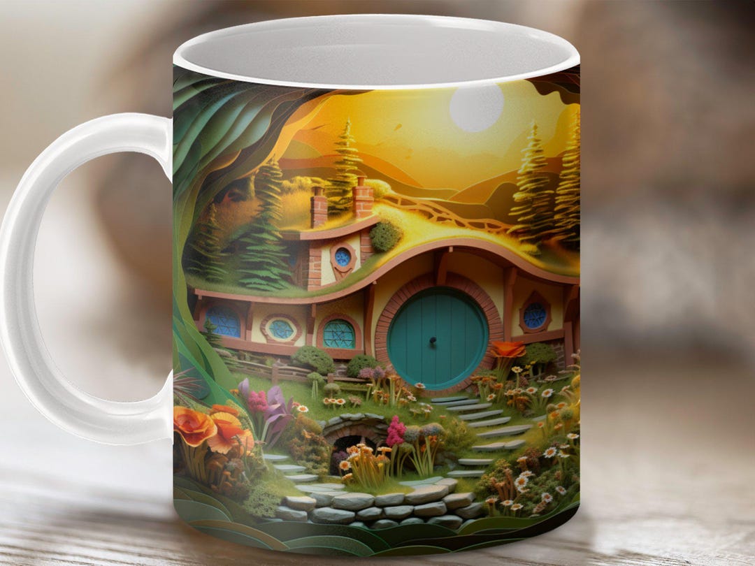 Lotr Hobbit House Mug Wrap, Sublimation Designs, 11oz Mug, Middle Earth ...