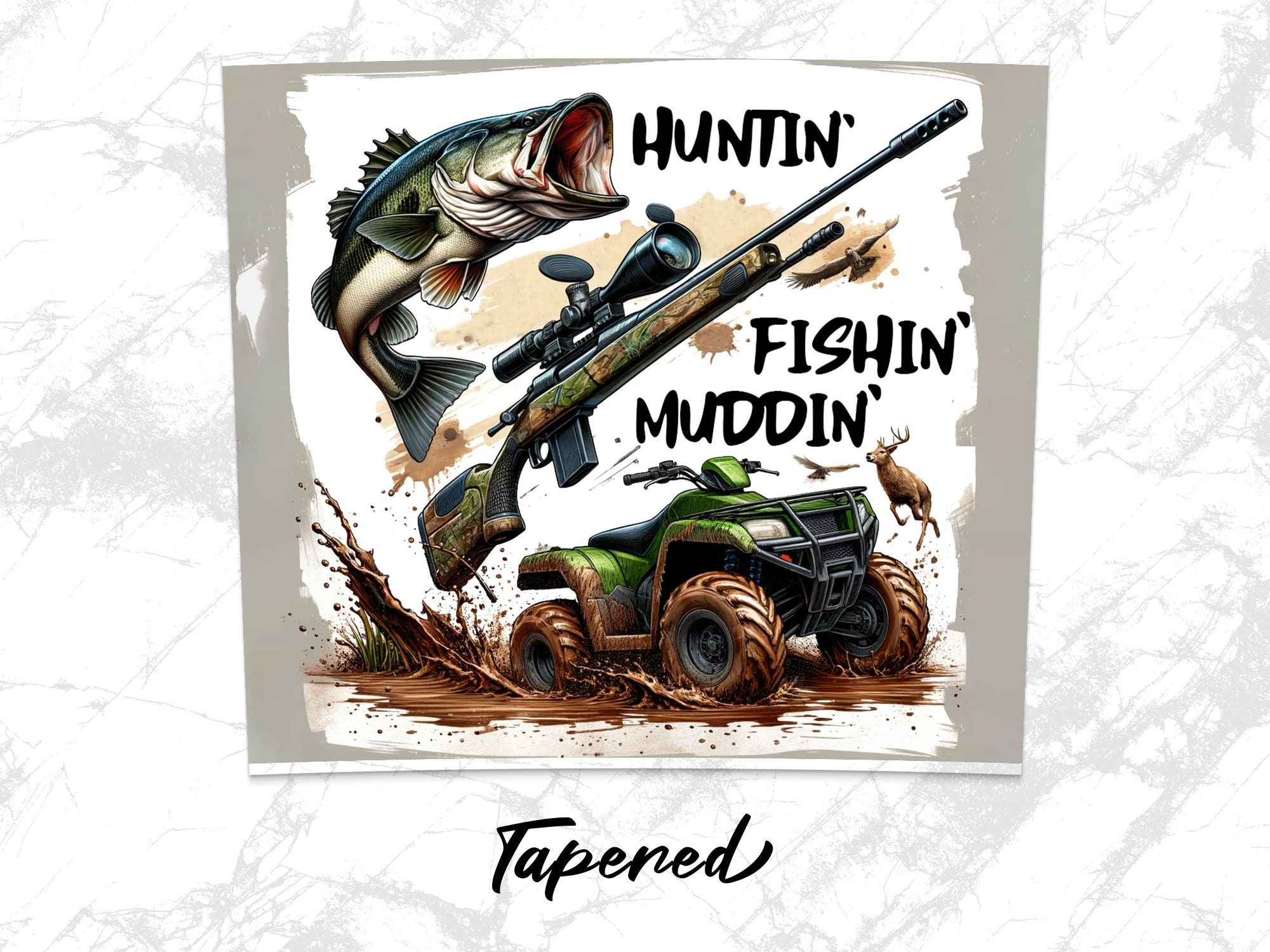 Hunting Fishing Mudding 20oz Skinny Tumbler Wrap, Camo Sublimation ...