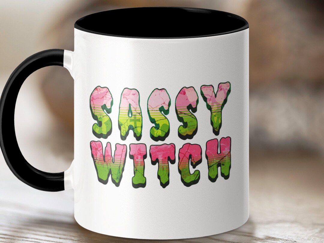 Sassy Witch Mug Wrap, Sublimation Design, Retro Design, Halloween Mug ...