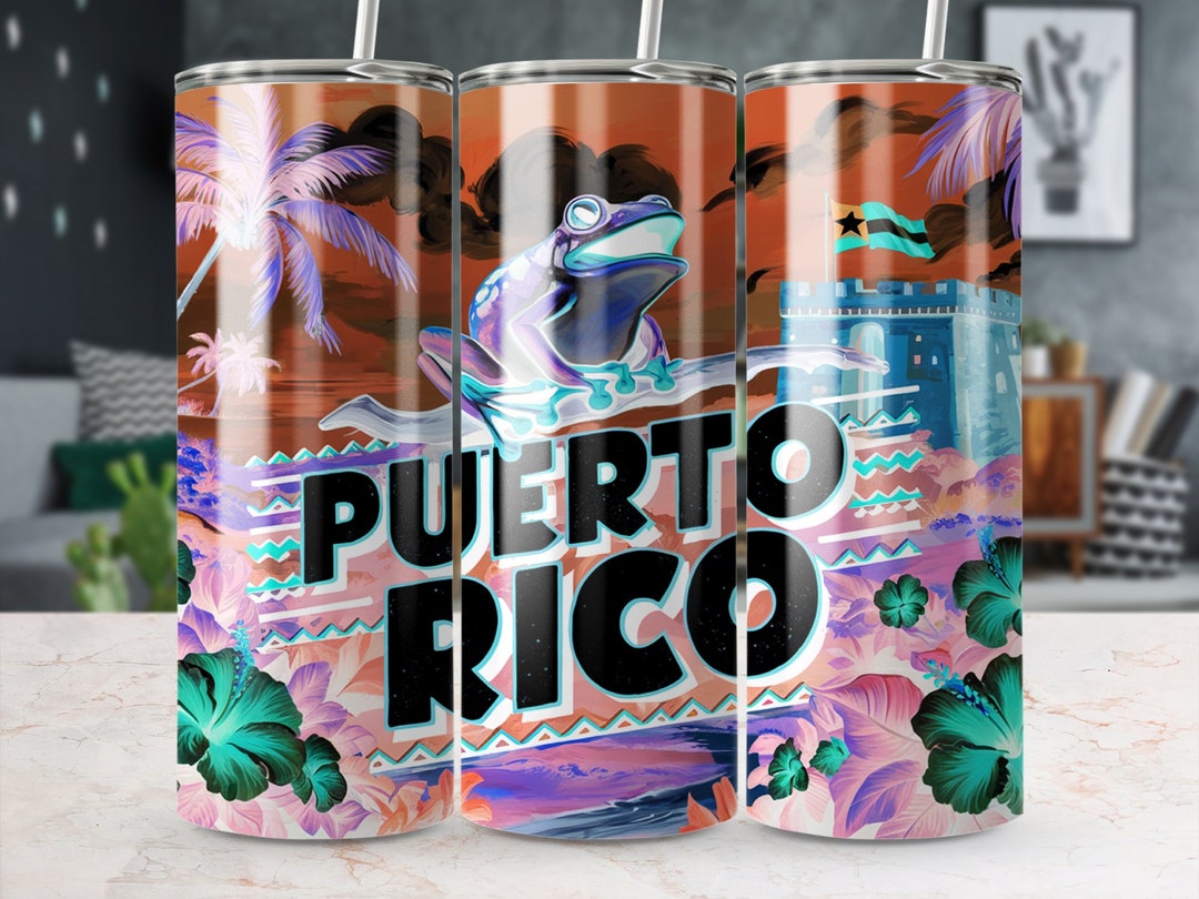 Puerto Rico Pride 20oz Tumbler Wrap Sublimation Design Coqui Frog ...