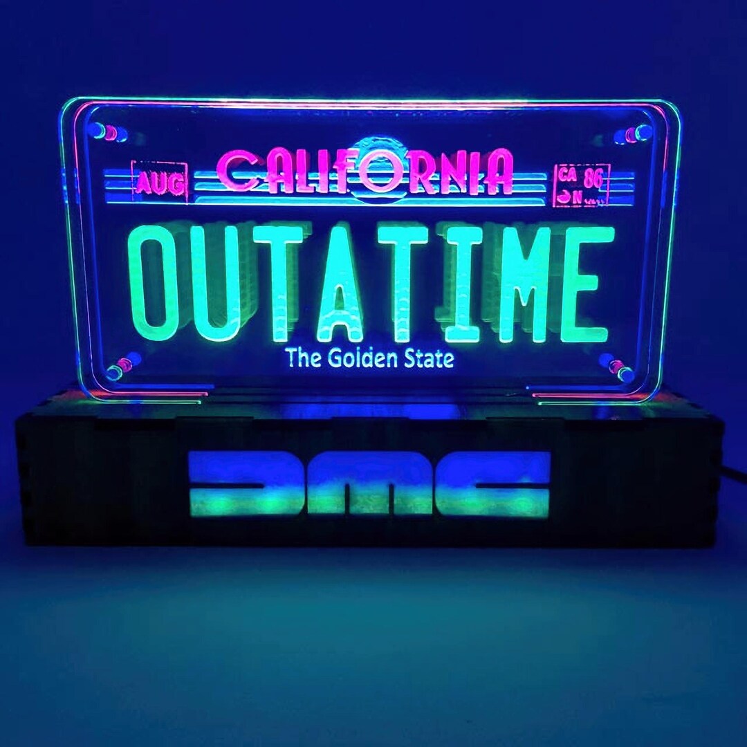 Customizable Back to the Future LED Sign, Delorean, License Plate ...