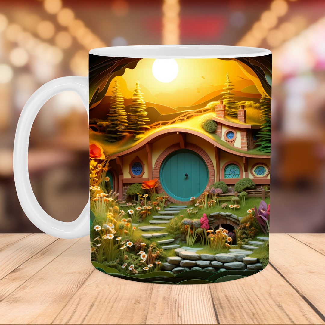 Lotr Hobbit House 11oz Mug Sublimation Wrap, Middle Earth 3D Mug Wrap ...