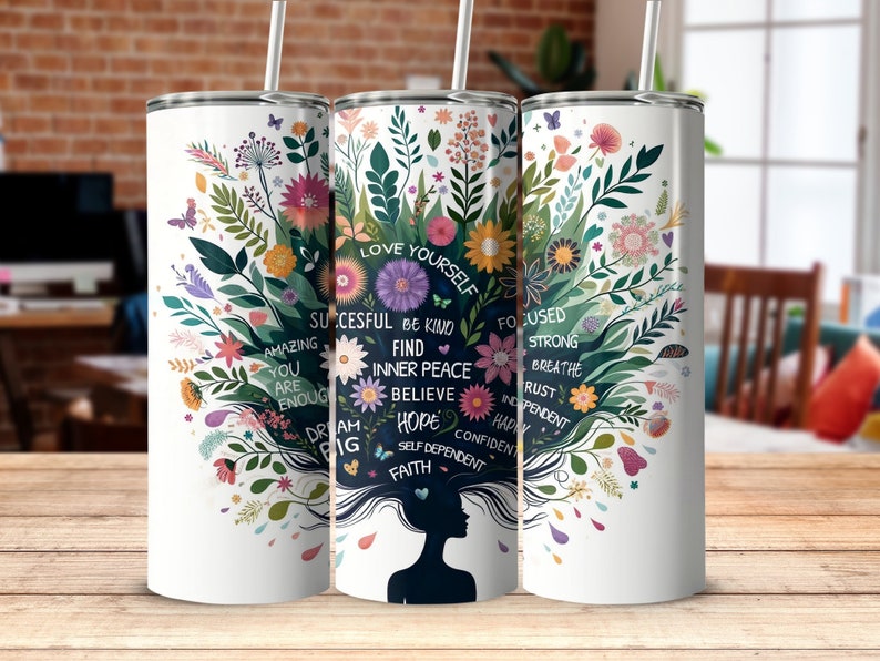 Motivational Tumbler Wrap, Positive Quotes, Daily Affirmations, 20oz ...