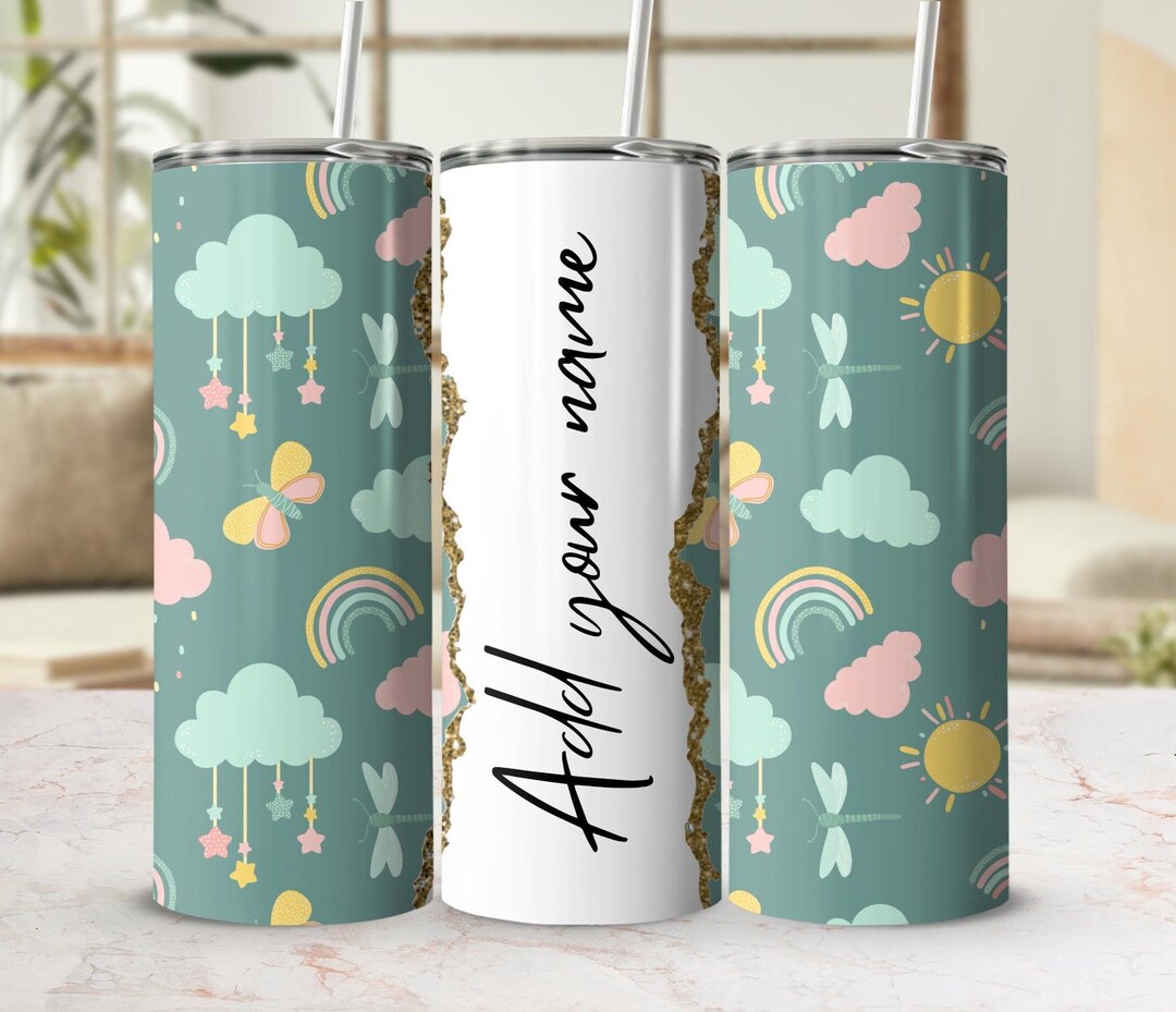 Personalized Kid Nursery 20oz Tumbler Wrap, Add Name Sublimation Design ...