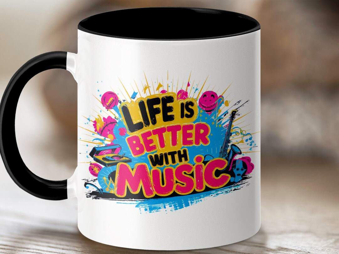 Music Mug Wrap Sublimation Design, 11oz & 15oz Mug Wrap, Instruments ...