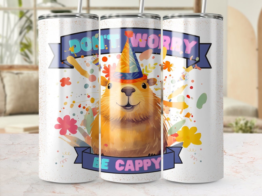 Cute Funny Capybara Tumbler, Sublimation Designs, Fun, Illustration, 20 ...